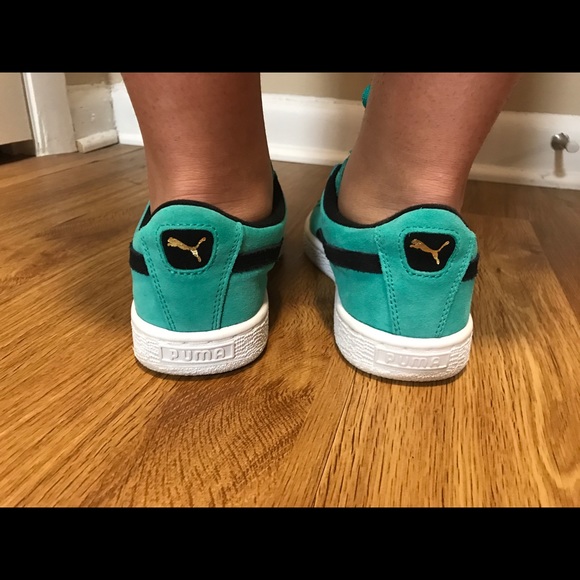 Puma | Shoes | Turquoise Suede Pumas | Poshmark